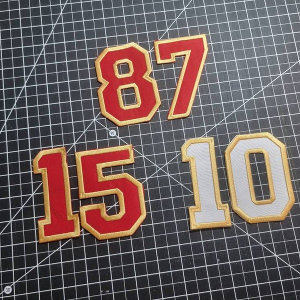 High School Varsity Numbers Patch College Letterman Jacket Embroidered ...