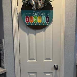 Summer Front Door Decor Hello Summer Popsicles Summer Door Hanger ...
