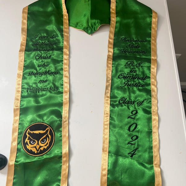 Embroidery Graduation Stole | Personalized Nursing Stole | Custom Text ...