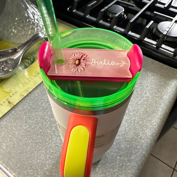 Floral Personalized Name Tag for Stanley Tumblers, Stanley Name Plate ...