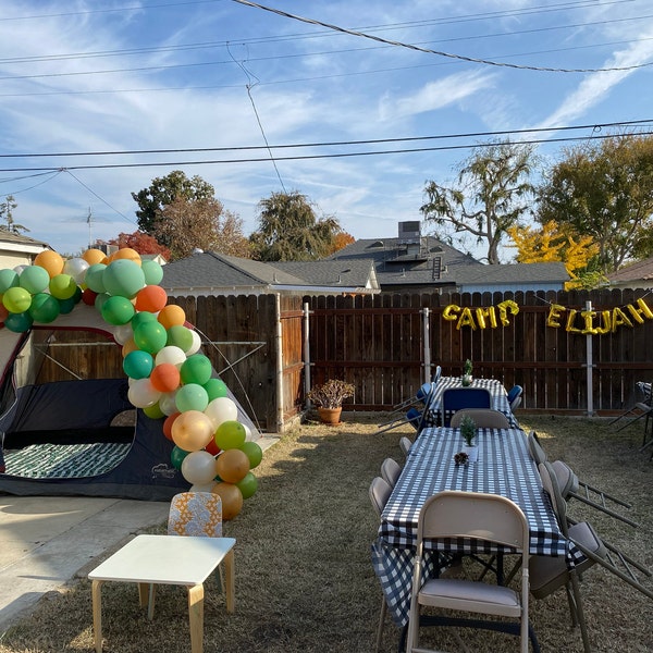 Happy Camper Birthday Party Camping Party Camping Balloon Garland Camp ...