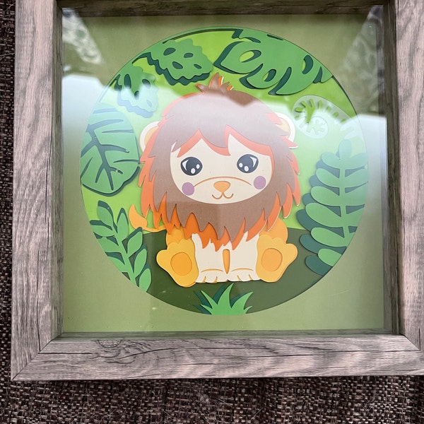 Lion Shadow Box Svg, Shadow Box Svg, 3d Svg, Layered Svg, Lion Svg ...