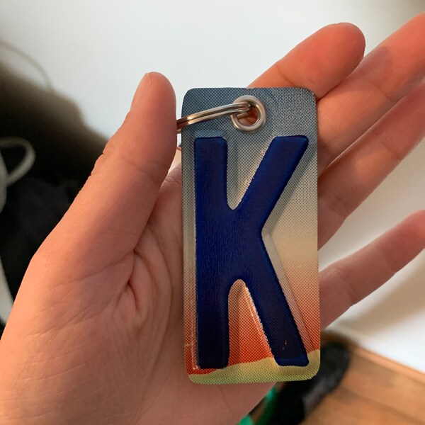 Keychain-keychains-license Plate Key Chain-letters-initials-gift-custom ...