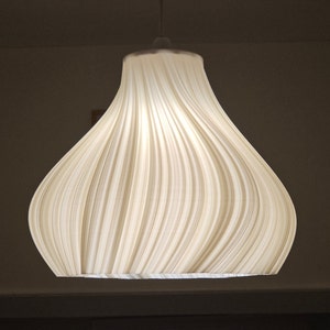 Modern Wavy Opaque Glass-like Pendant Lampshade Sleek Soft-glow Elegant ...