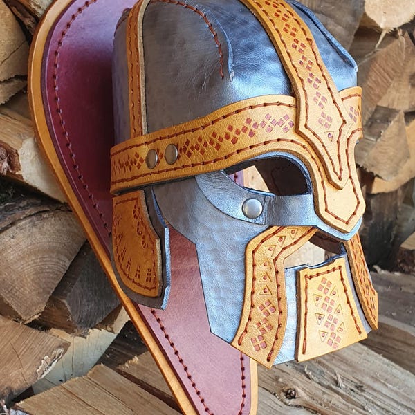 Digital LARP Leather Viking Helmet PATTERN - Viking Set - Etsy