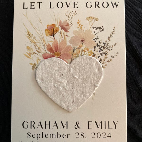 Grownotes™ Let Love Grow Plantable Seed Paper Favor Cards, Grows ...