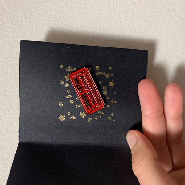 Science Fiction Double Feature Ticket Soft Enamel Pin - Red Lapel ...
