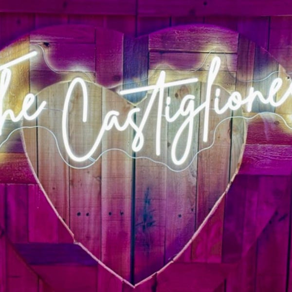 Custom Last Name Neon Sign Wedding for Reception, Led Lights Neon Sign ...