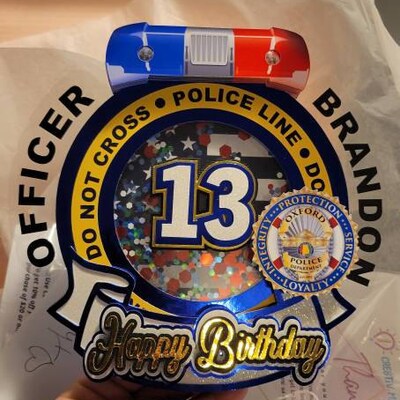 3D Cupcake Topper Inspired in Safety Sheriff Labrador personalized ...