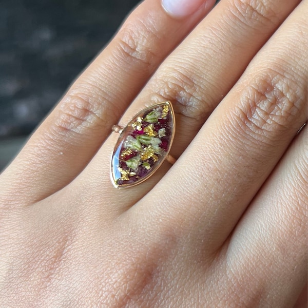Wedding Flower Preservation Ring in 14k Gold Filled, Bouquet ...