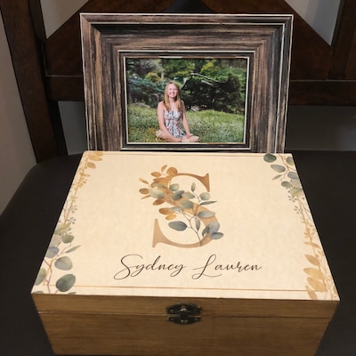 Personalised Baby Keepsake Box, Floral Memory Box, Baby Shower Box ...