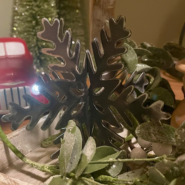 Metal Snowflakes, 3d Snowflake, Holiday Decor, Metal Christmas Decor, Winter, Mantle, Table ...