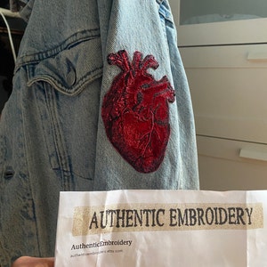 Small Embroidered Velvet Heart Patch - Etsy