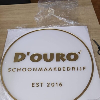 Gold Mirror Acrylic Circle Custom Sign With White Letters, Personalized ...