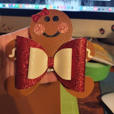 Christmas Gingerbread Bow Template, Christmas Bow SVG, Christmas SVG ...