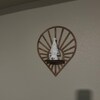 Floating Sun Teardrop Shaped Wood Wall Shelf Accent Shelf Plant Shelf ...
