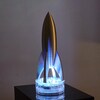 Silver Rocket Ship Container, Retro Rocket Ship With Lid and Storage ...