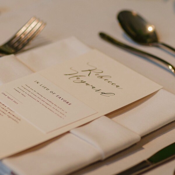 Personalised Luxury Wedding Menus With Guest Name Tag, Wedding Place ...