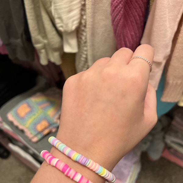 Heishi Bracelet, Heishi Name Bracelet, Beach Bracelet, Bracelet for Women, Stackable Bracelet ...