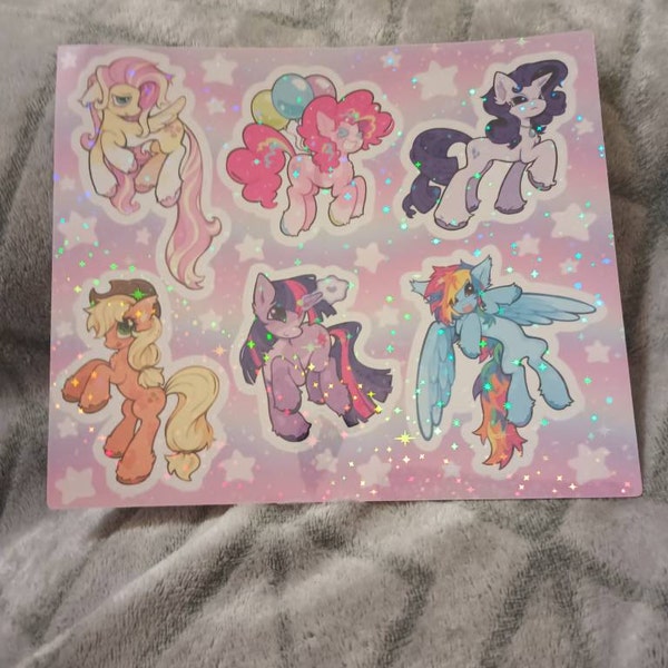 My Little Pony Sticker Sheet | Mane 6 - Etsy