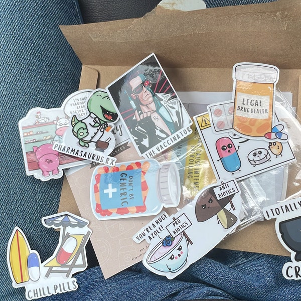 Pharmacy Pun Stickers | Science, Medicine, Biochem, Nursing | Water ...