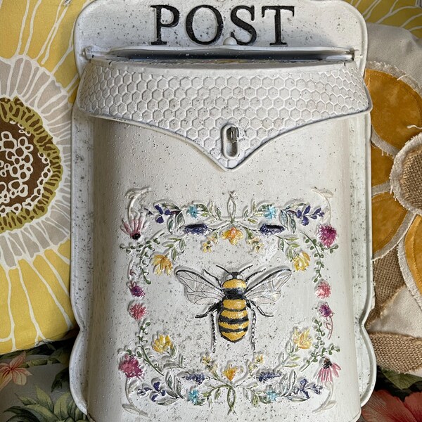 Vintage Style Post Box - Grey Bird, Antique Metal Mailbox, Rustic ...