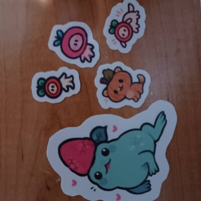 Raspberry Hat Frog Sticker / Fruit Frog Sticker / Toad Sticker / Cute ...