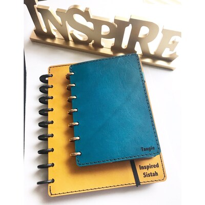 Leather Planner Cover, Personalized Discbound Planner Cover, Junior ...