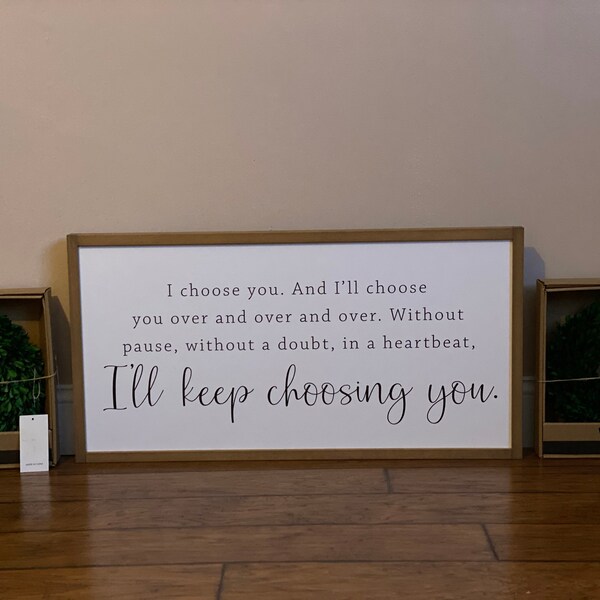Bedroom Wall Decor | I Choose You Sign | Master Bedroom Decor | Wood ...
