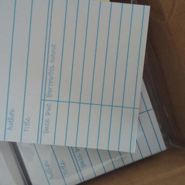 Library Card Sticky Notes - Reading Sticky Notes - Bookworm Gift ...