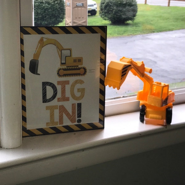 Printable Construction Birthday Table Sign, Food Station Construction ...