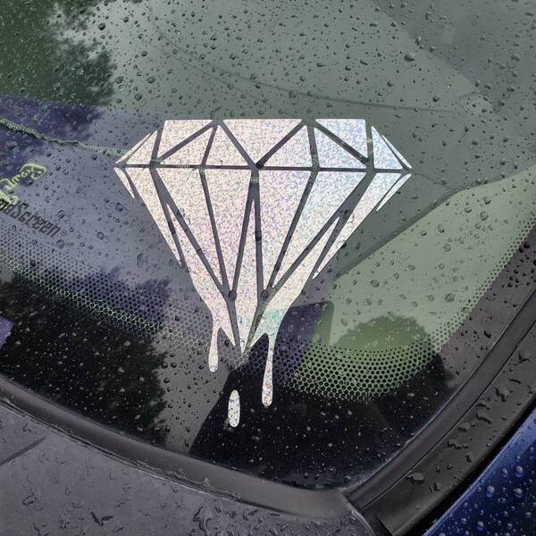 Dripping Diamond Decal Holographic, Glitter, Girls Best Friend, Vinyl ...