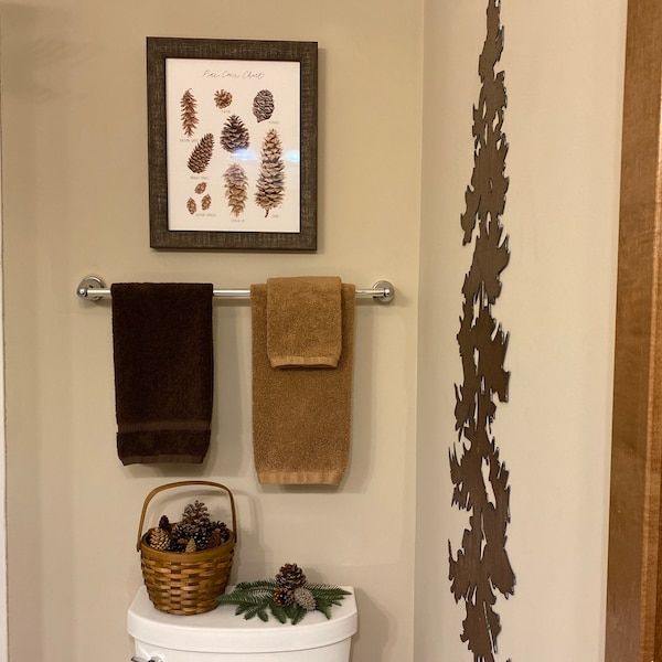 Pine Cone Chart Print - Watercolor Pine Cones, Pine Cones, Nature Print ...