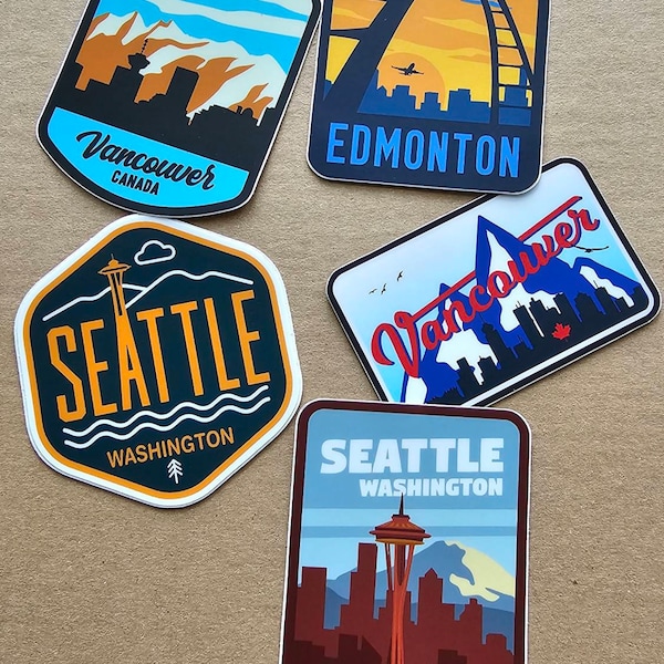Seattle Washington Sticker | City Stickers | Waterproof, Vinyl and ...