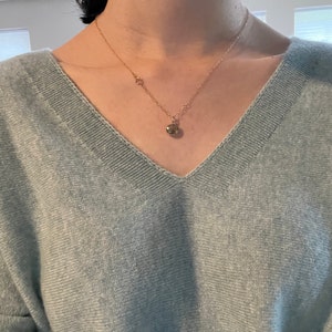 Black Obsidian Circle Pendant Necklace for Her Minimalist Geometric ...