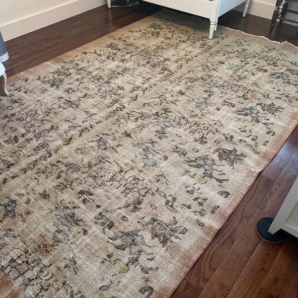 Muted Runner Rug Vintage Hallway Runner Rug Handknotted Rug 4.5 X 10.8 ...