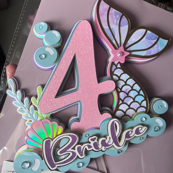 Mermaid Cake Topper - Etsy