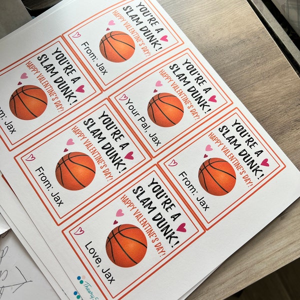 Basketball Printable Valentine's Day Cards // Instant Download ...