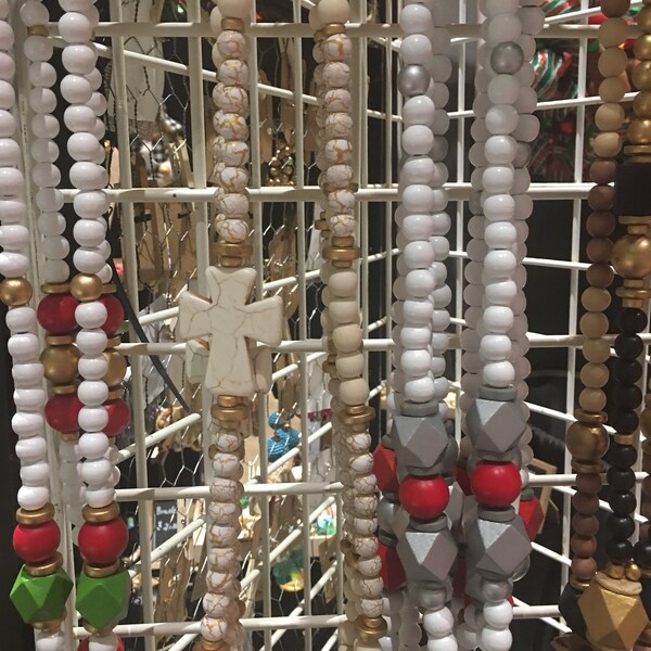 White / Cream Cross Beads, Large Crosses, 50x40mm Magnesite Cross ...