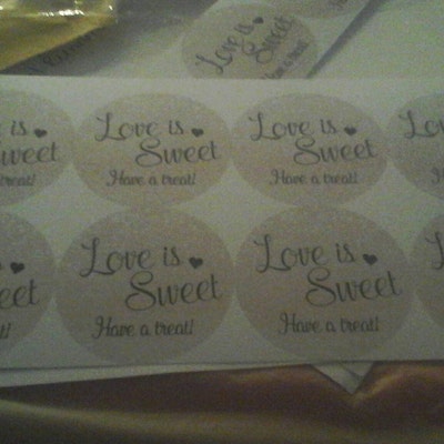 Wedding Favors, Love is Sweet, Wedding Favor Stickers, Custom Stickers ...