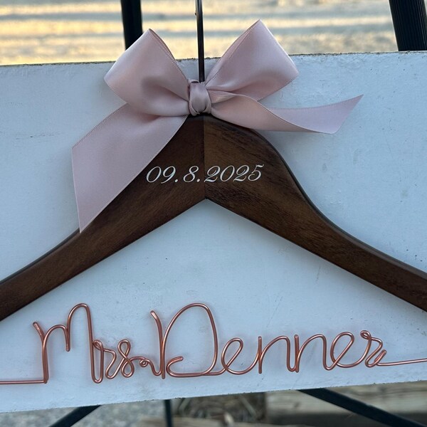 Bridal Hanger, Wedding Name Hanger, Personalized Hanger, Wedding Custom ...