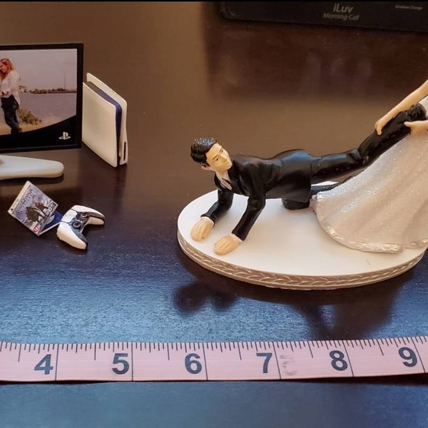 Race Car Drag Racing Flag Cake Topper Reception Wedding Day Bride Groom ...