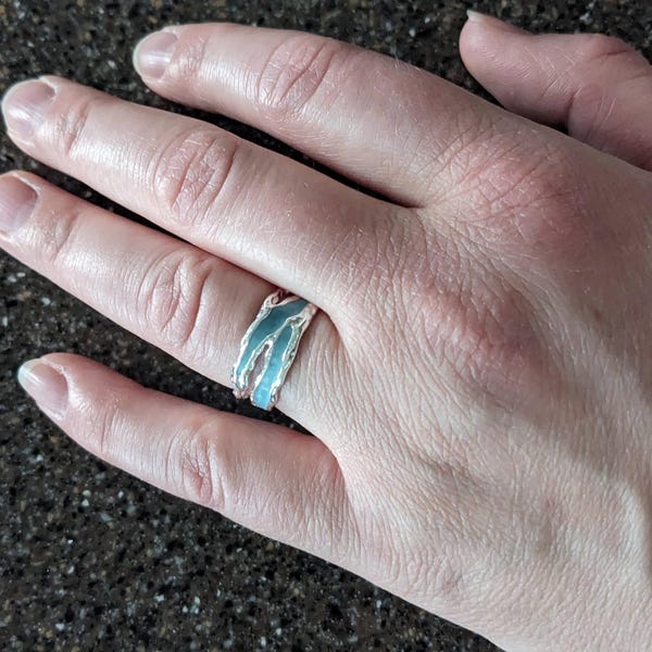 Black Ribbon Ring, Black Bow Ring, 925 Sterling Silver Ring, Korean ...