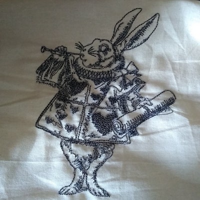 MACHINE EMBROIDERY DESIGN White Rabbit Embroidery, Tea Party Embroidery ...