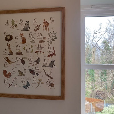 Woodland Alphabet Poster, Woodland Alphabet Print, Woodland Nursery ...