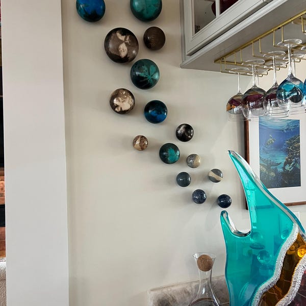 Earth - Set of 9 Brown Ceramic Orbs | Sphere Sculpture, Home Decor ...