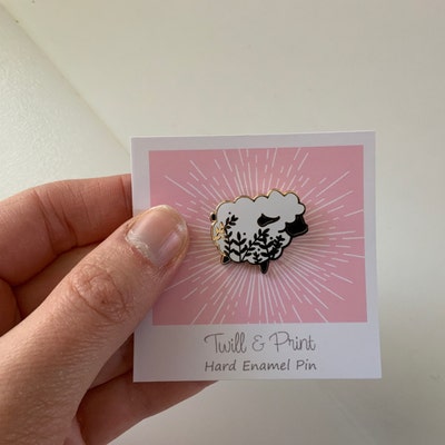 Little Sheep Gold Plated Hard Enamel Pin Knitters Flair - Etsy