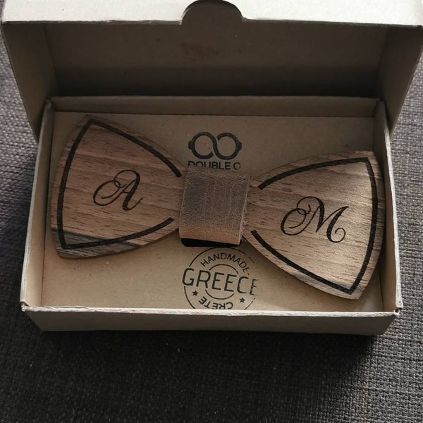 Wedding Wooden Bow Tie W/ Couple's Initials | Groom Gift Bow-tie ...