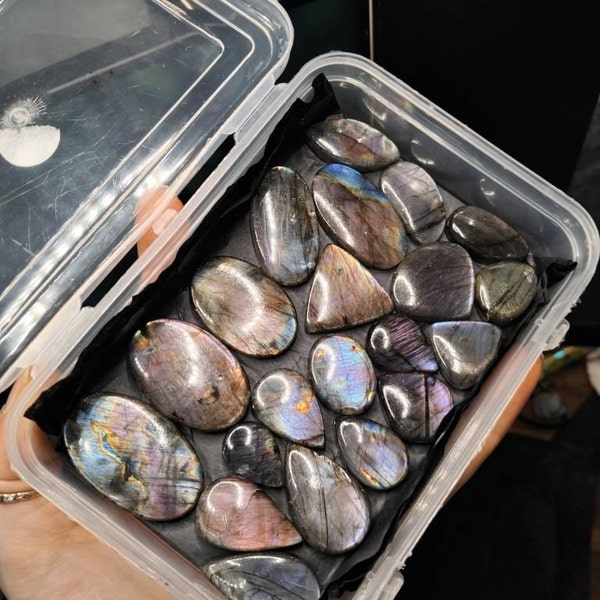 Beautiful Labradorite Rainbow Fire Cabochon Purple and Orange ...