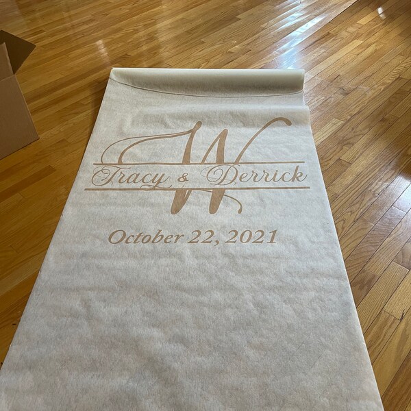 Custom Personalized Aisle Runner Wedding Aisle Runner MAE33/ENT Plain ...